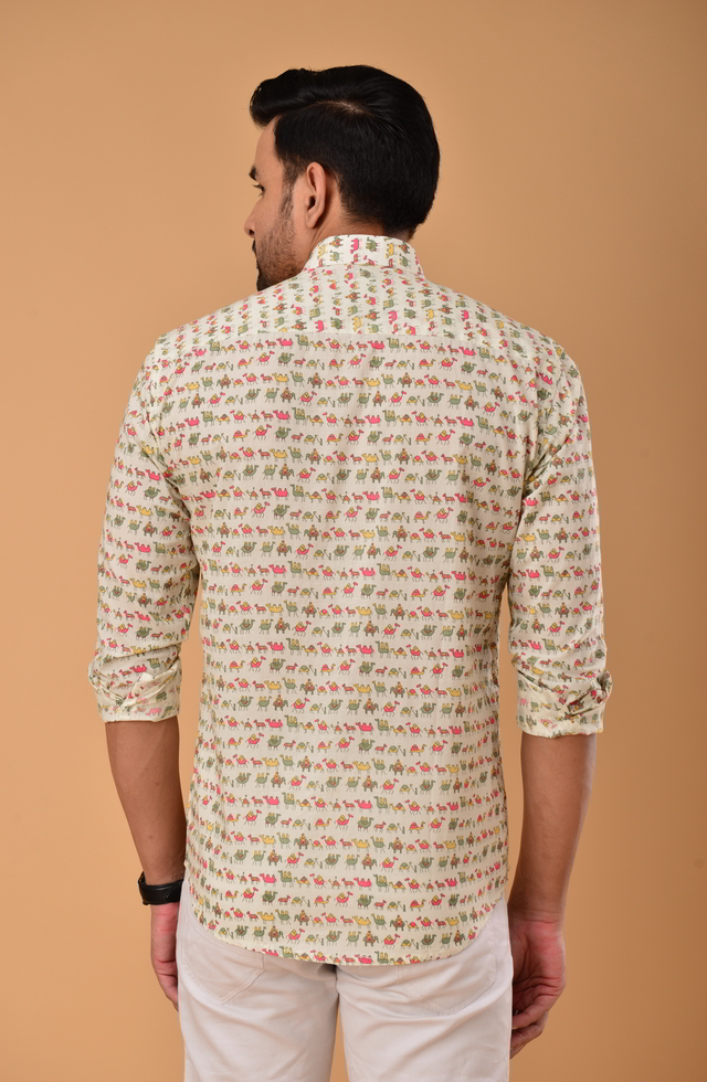 Cream Full Sleeve jaipuri Shirt